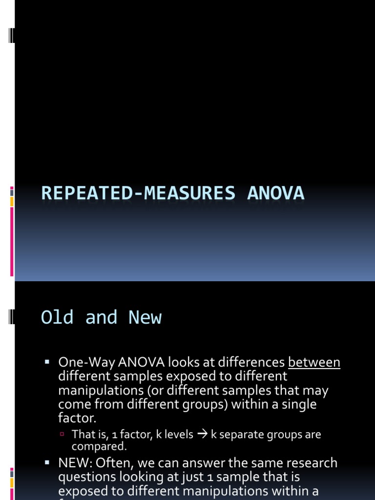 Repeated Measures ANOVA | PDF | Analysis Of Variance | Errors And Residuals