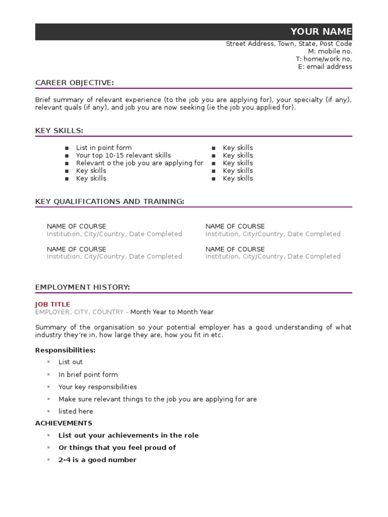 Successful Australian Resume Template 5 | PDF | Résumé | Referee