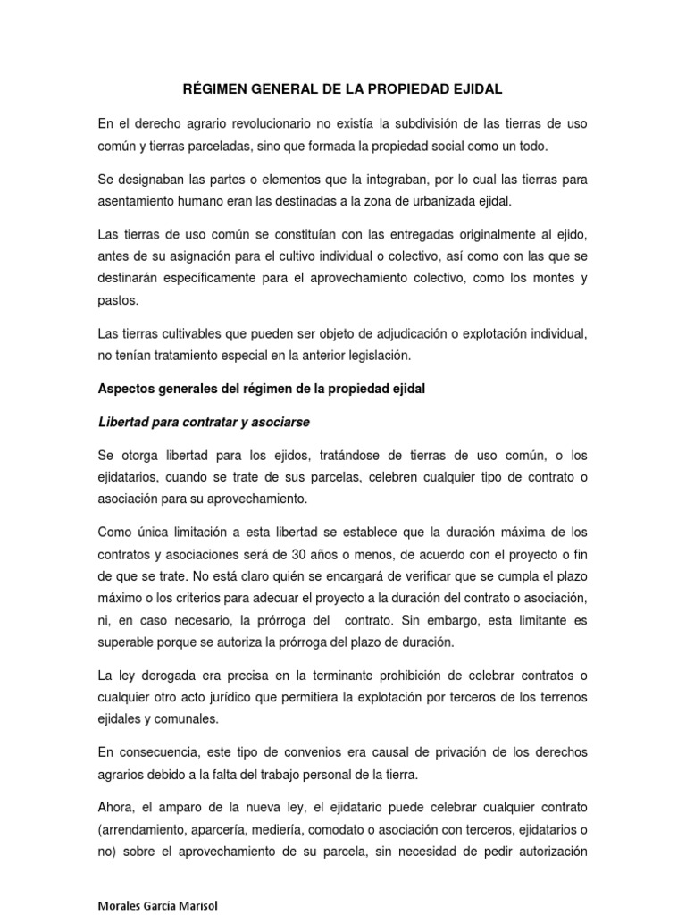 Régimen General de La Propiedad Ejidal | PDF | Virtud | Información del ...