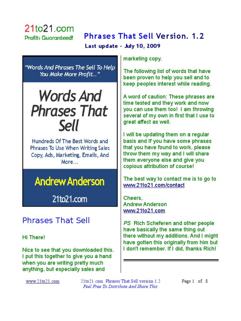 Effective Sales Phrases Guide | PDF