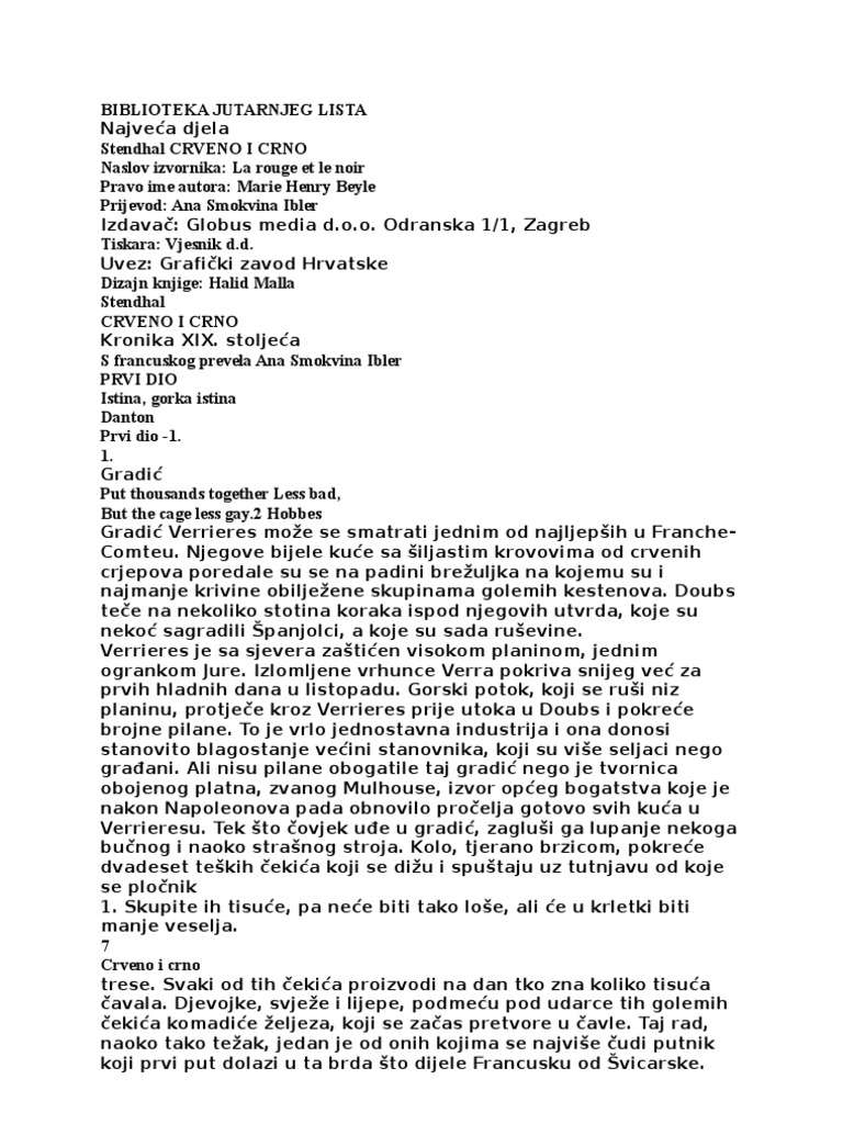 Stendal-Crveno I Crno | PDF