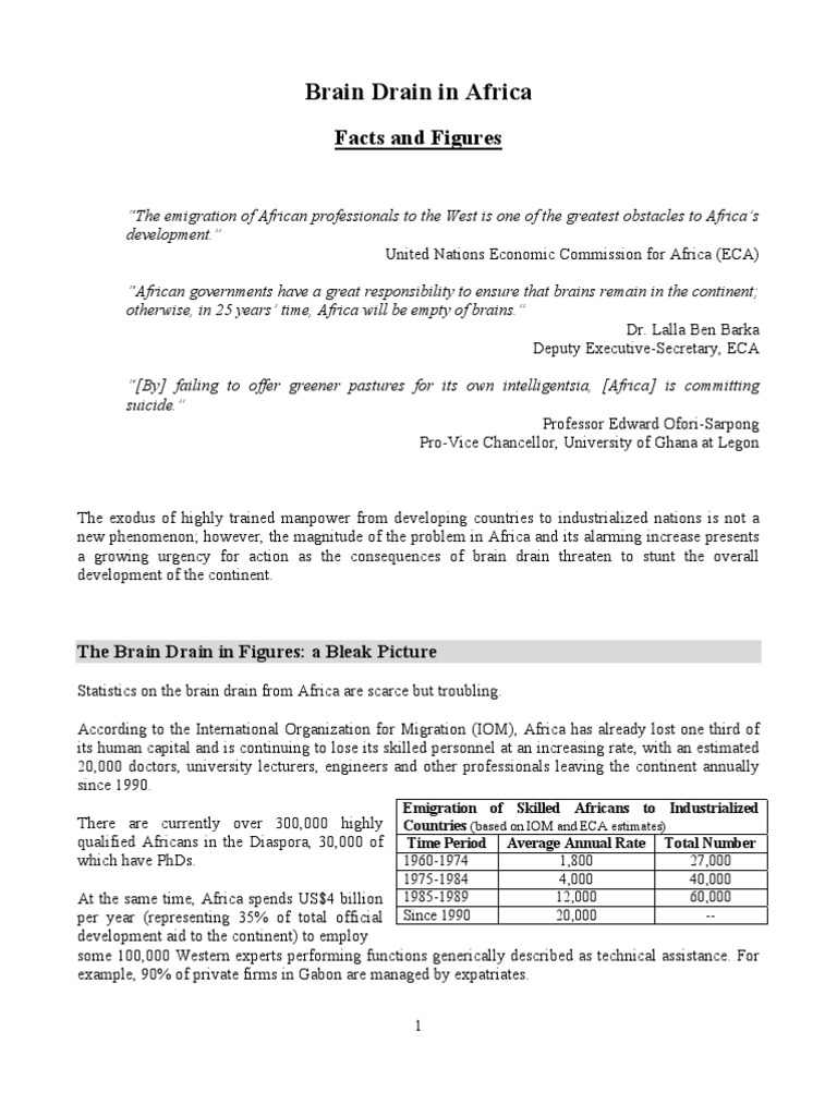 Brain Drain Africa | PDF | Human Capital Flight | Physician