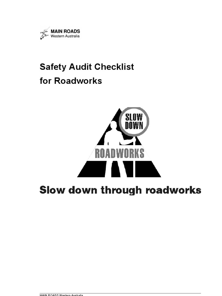 Safety Audit Checklist For Roadworks | PDF | Traffic | Traffic Light