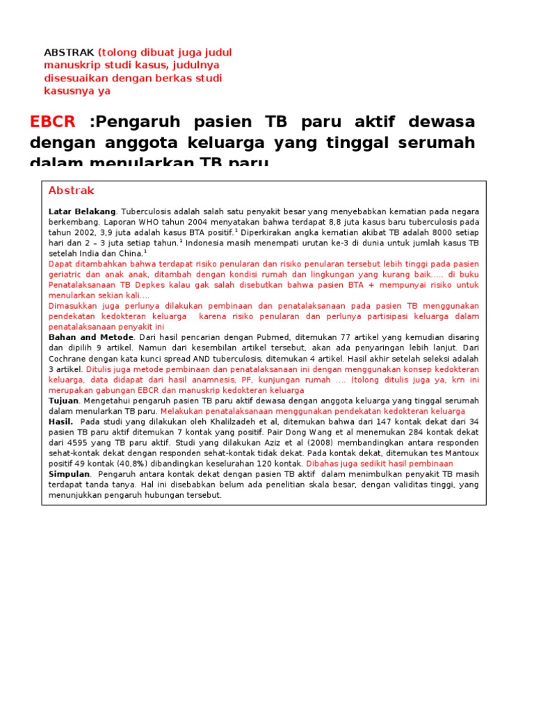 Contoh Manuskrip Ebcr Fkui | PDF