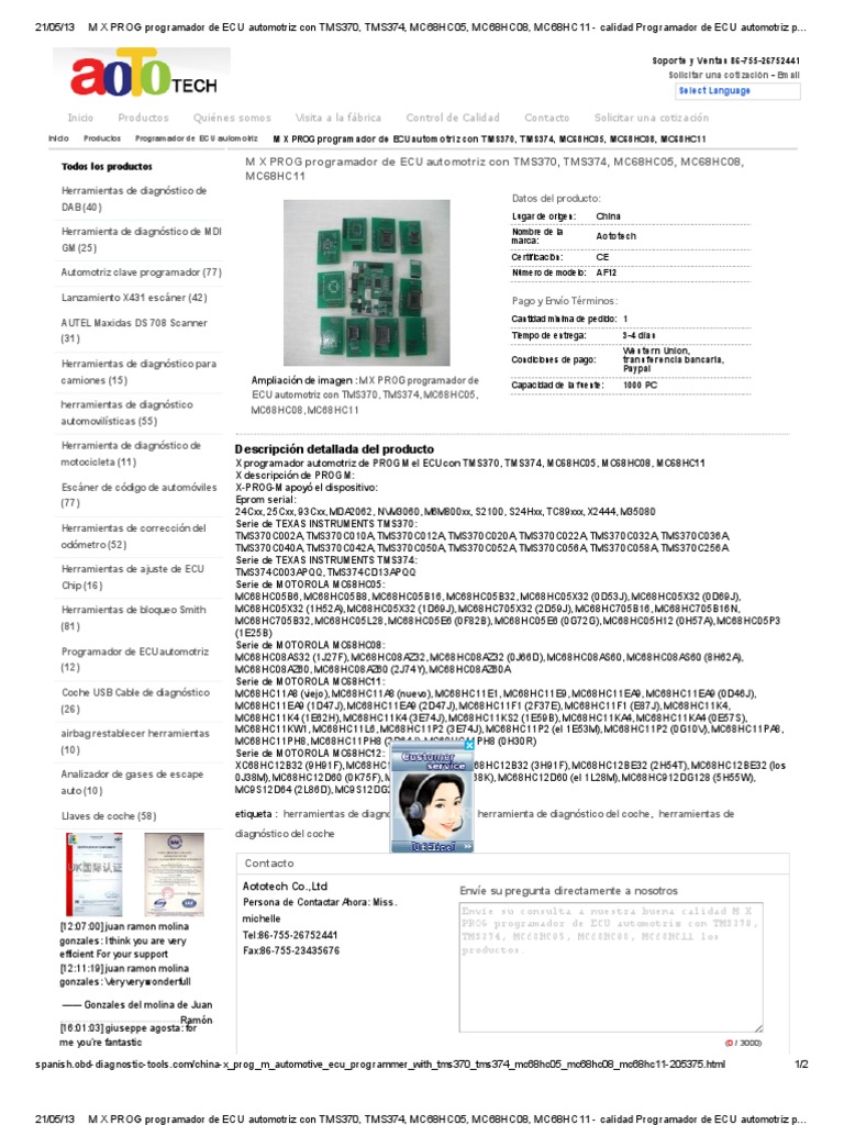 Programador de ECU Automotriz Con TMS370, TMS374, MC68HC05, MC68HC08 ...