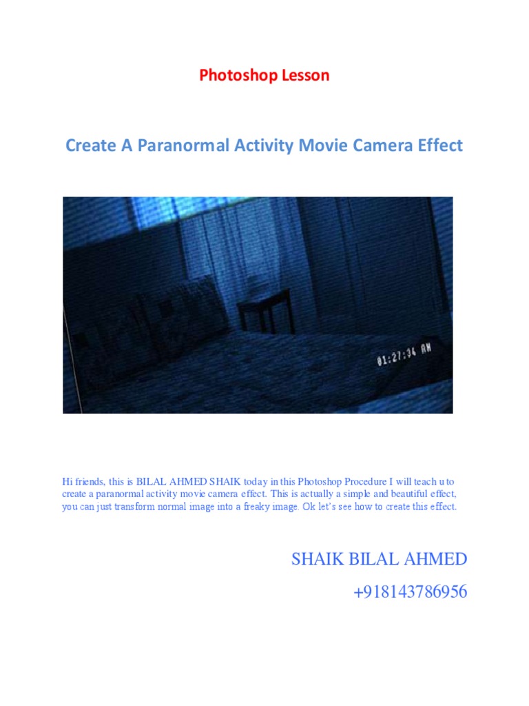 Create Paranormal Movie Camera Effect | PDF | Adobe Photoshop ...