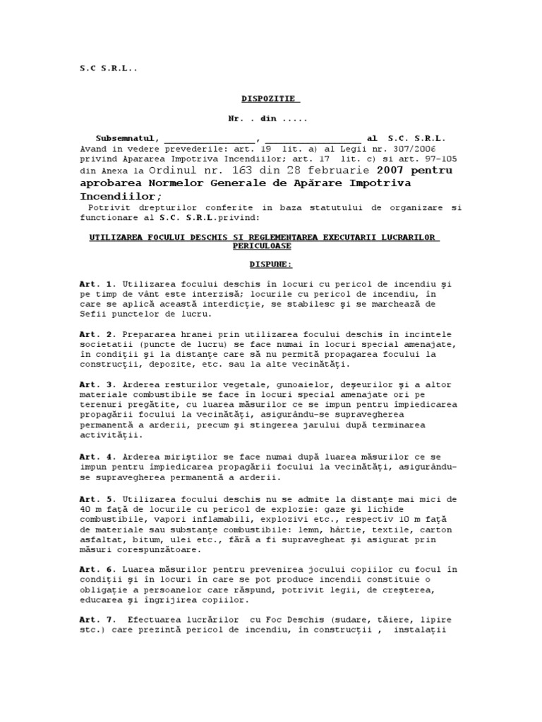 Dispozitia Foc Deschis EXPRESS | PDF