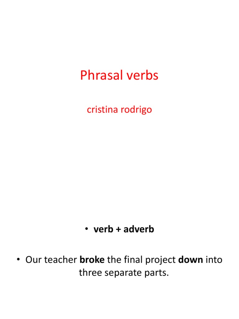 Phrasal Verbs: Cristina Rodrigo | PDF | Computers