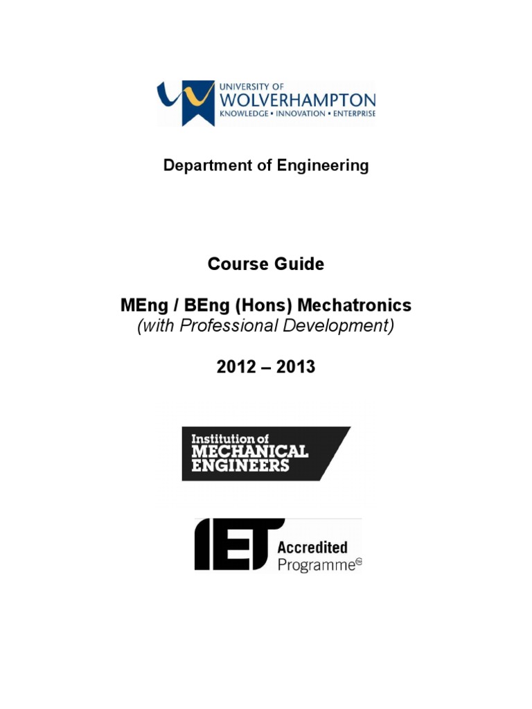 CG2012 - STech - MEng BEng Mechatronics | PDF | Engineering ...
