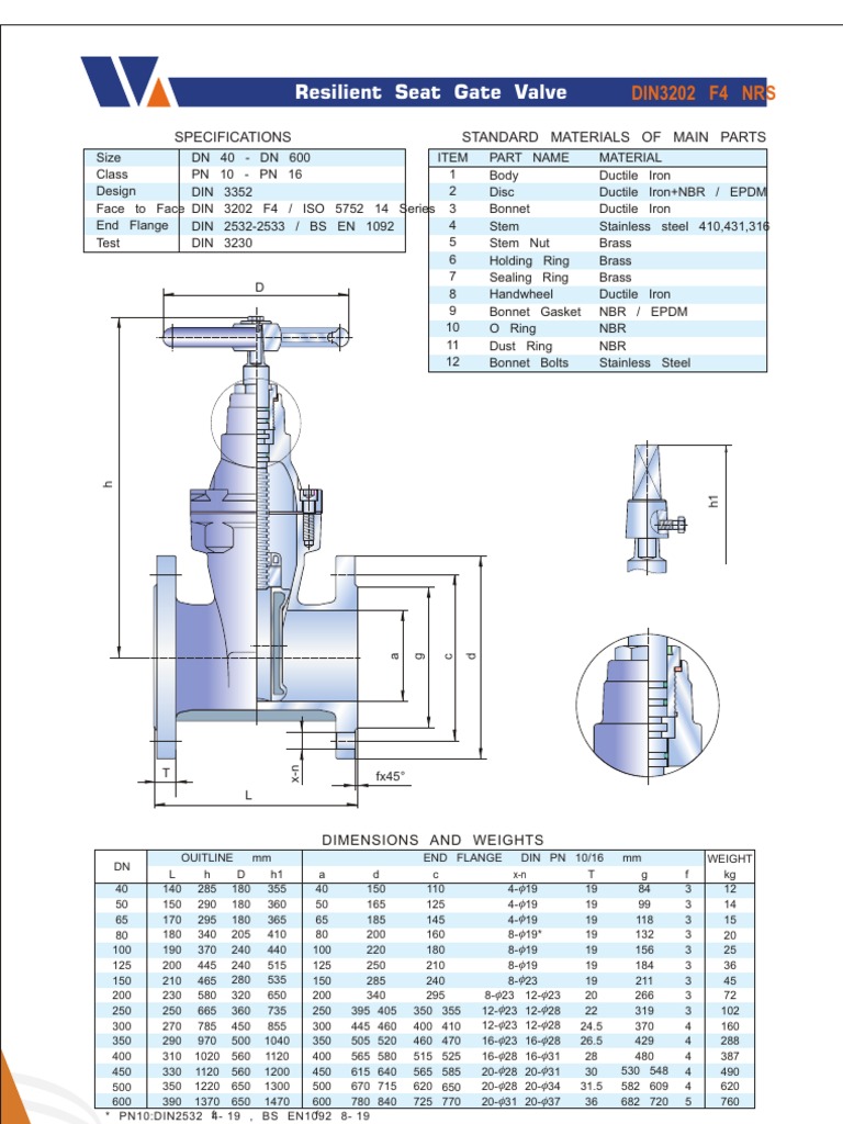 Gate Valve Dimensions | PDF