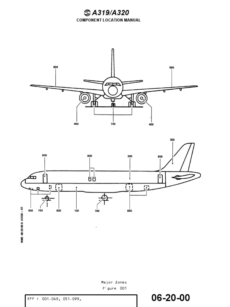 A319/A320 Component Location Manual Zones & Figures | PDF