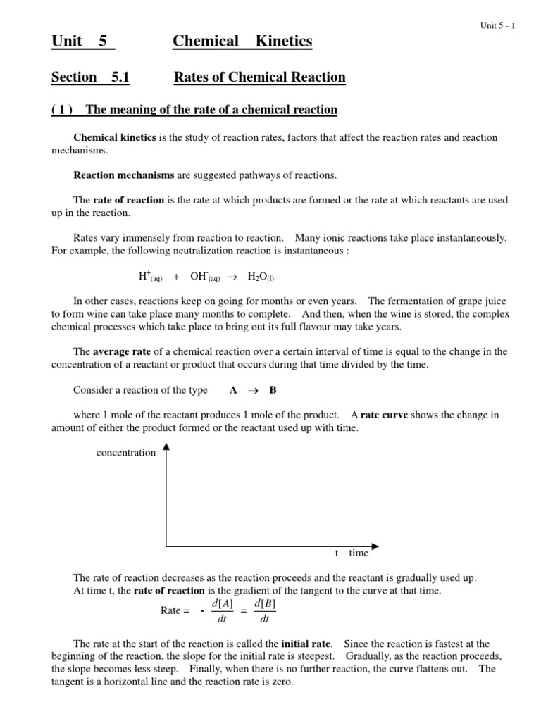 Chemical Kinetics and Reaction Rates | PDF | Catalysis | Chemical Reactions