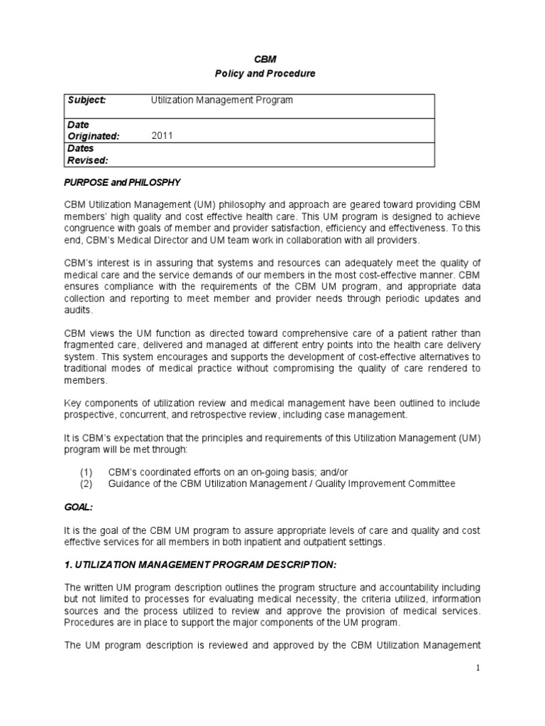 Utilization Management | Health Care | Public Health