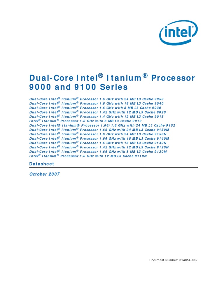 Itanium 9000 9100 Datasheet | PDF | Cpu Cache | Multi Core Processor