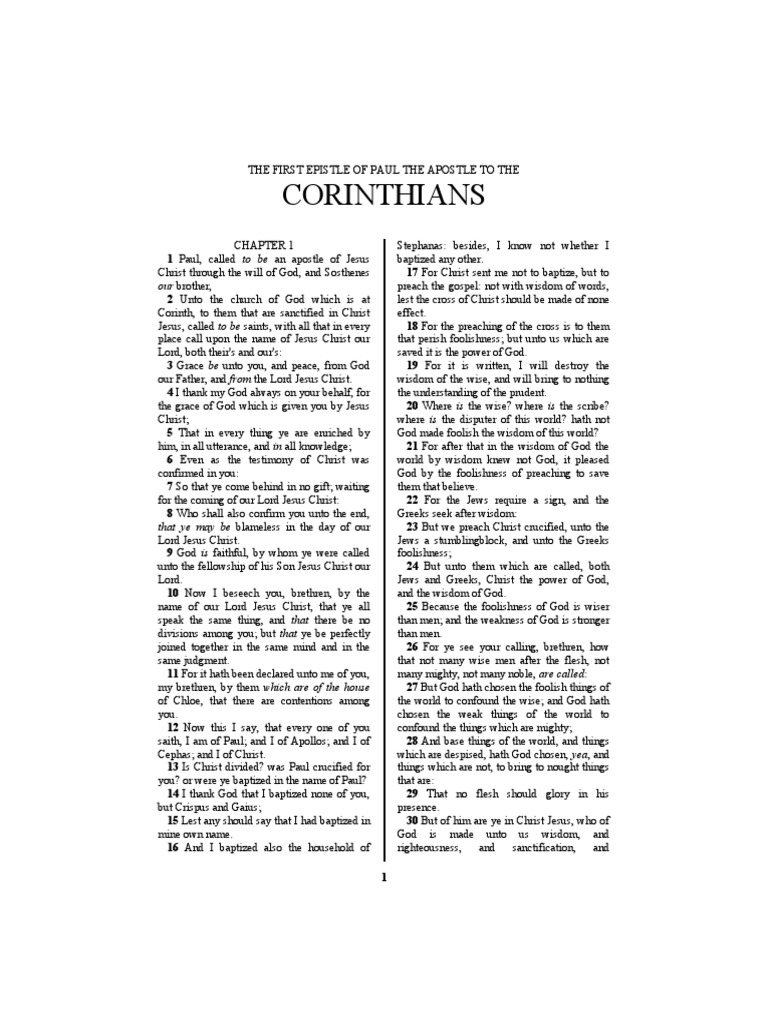 1 Corinthians | PDF | Jesus | Spiritual Gift