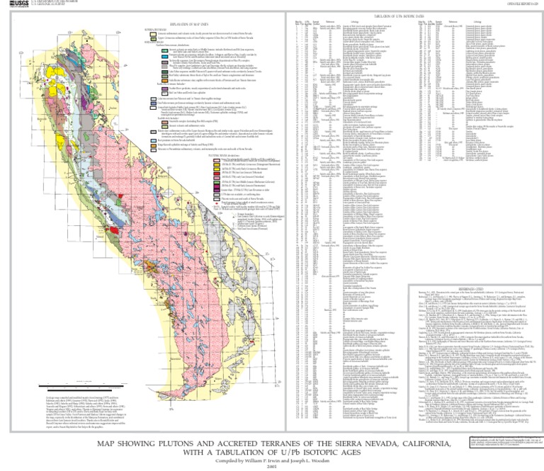 Sierra Nevada Geologic Map | Granite | Sierra Nevada (U.S.) | Free 30 ...