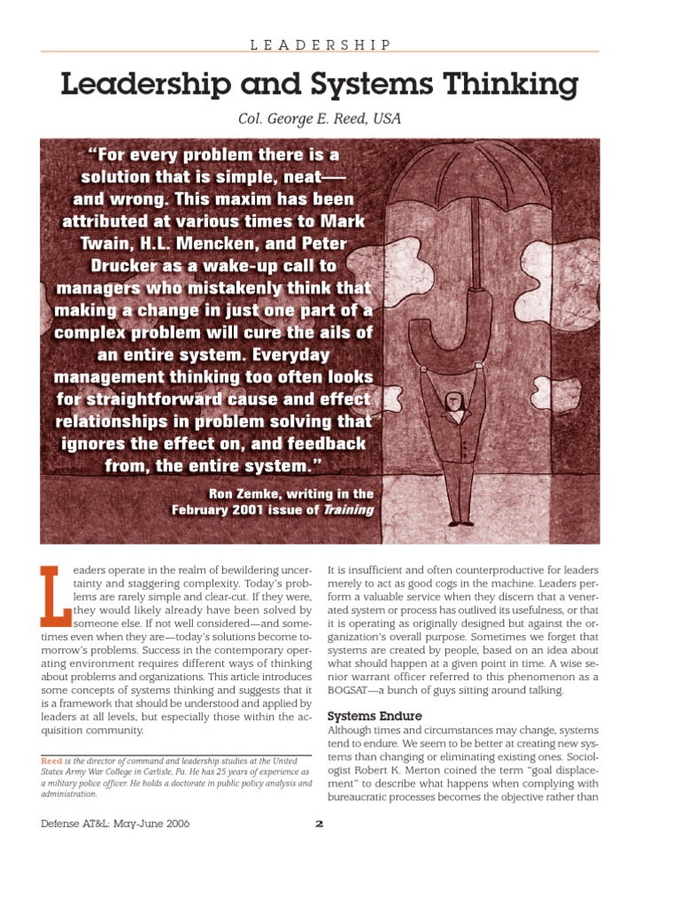 Leadership and Systems Thinking | PDF | Systems Thinking | Leadership