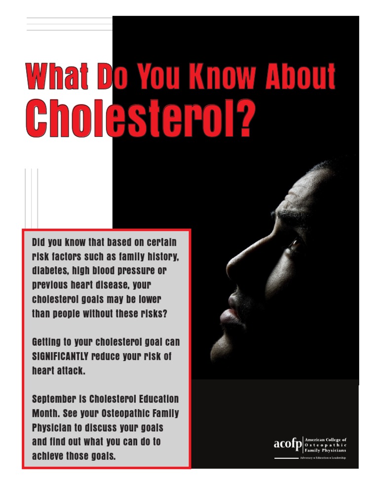 Cholesterol Awareness and Goals | PDF