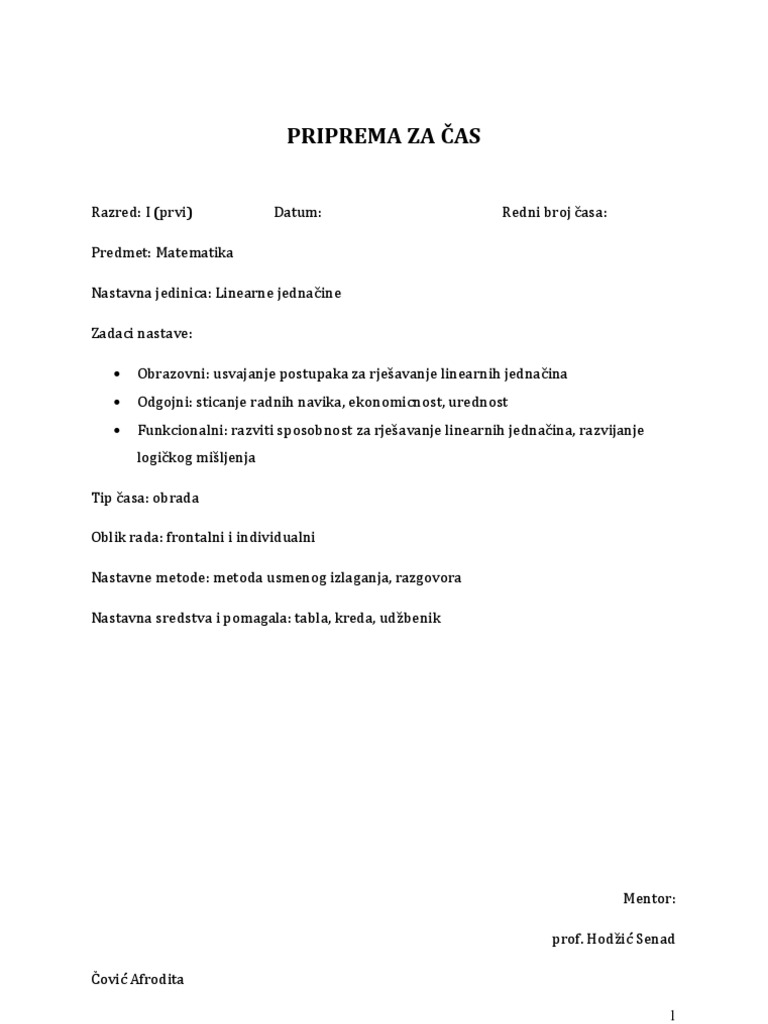 Linearne Jednacine | PDF