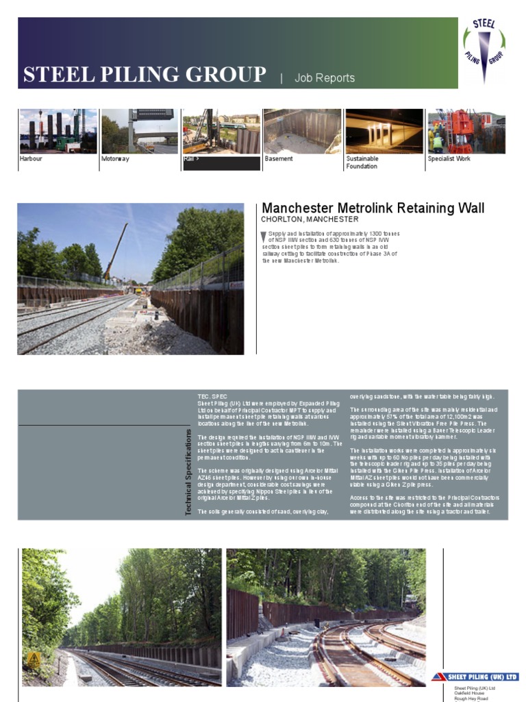 Manchester MetroLink Retaining Wall | PDF | Home & Garden | Science ...