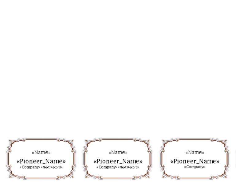 Pioneer Name Tag | PDF