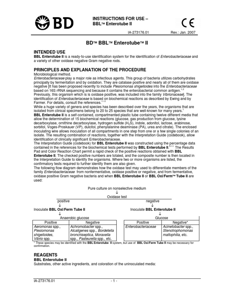 BD Enterotube II.pdf | Ethanol | Salt (Chemistry)