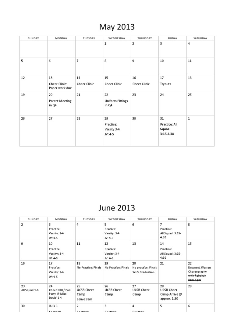 Cheer Calendar | PDF