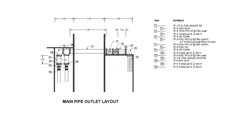 Main Pipe Outlet Layout: Item Materials | PDF | Science & Mathematics