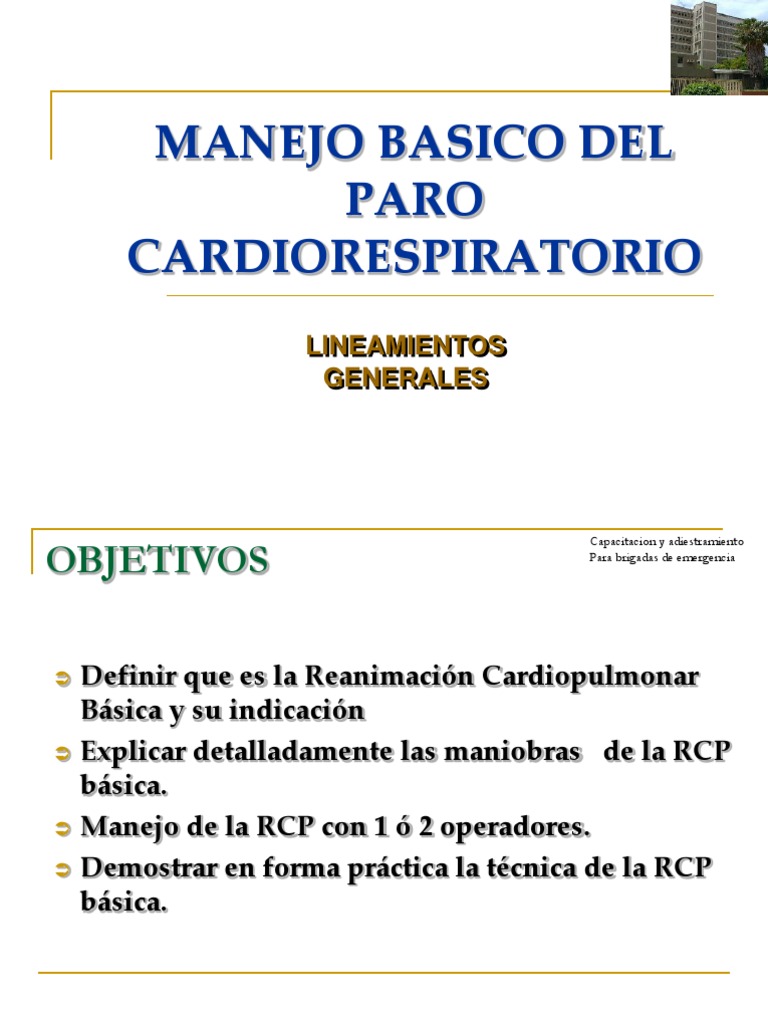 Manejo Basico Del Paro Cardiorespiratorio | PDF | Reanimación ...