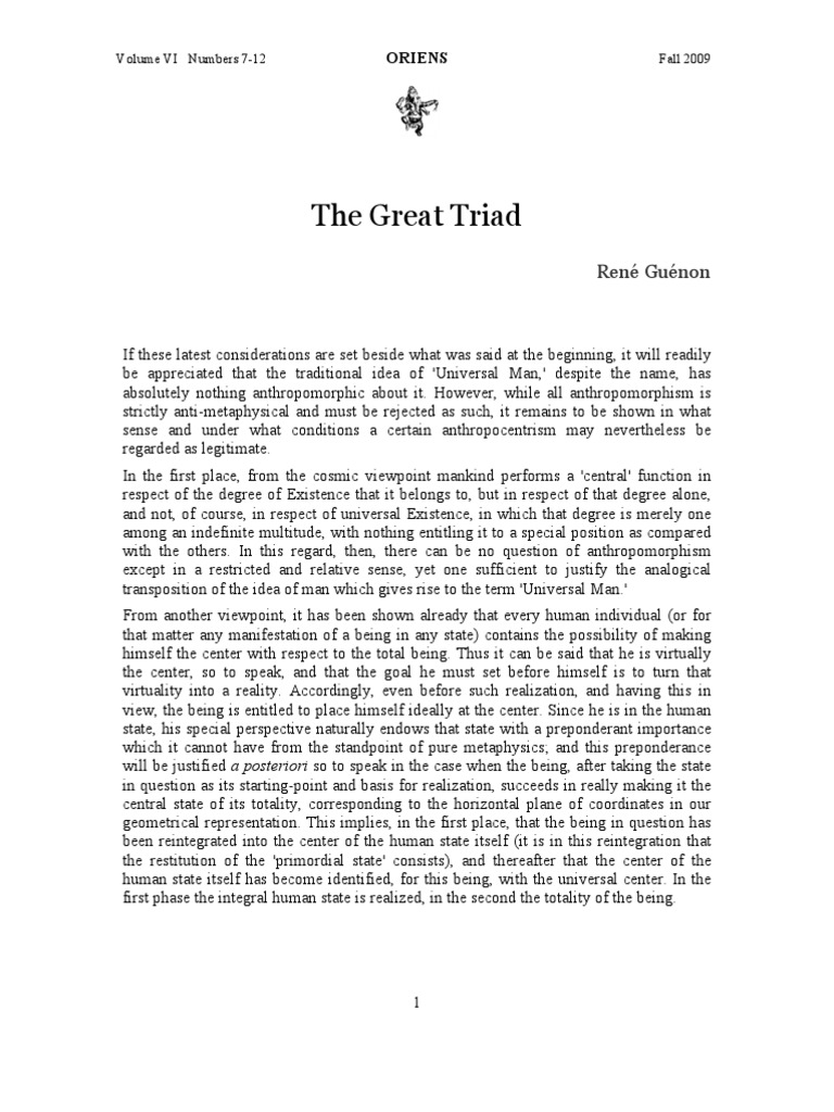 The Great Triad | PDF | Philosophical Theories | Truth