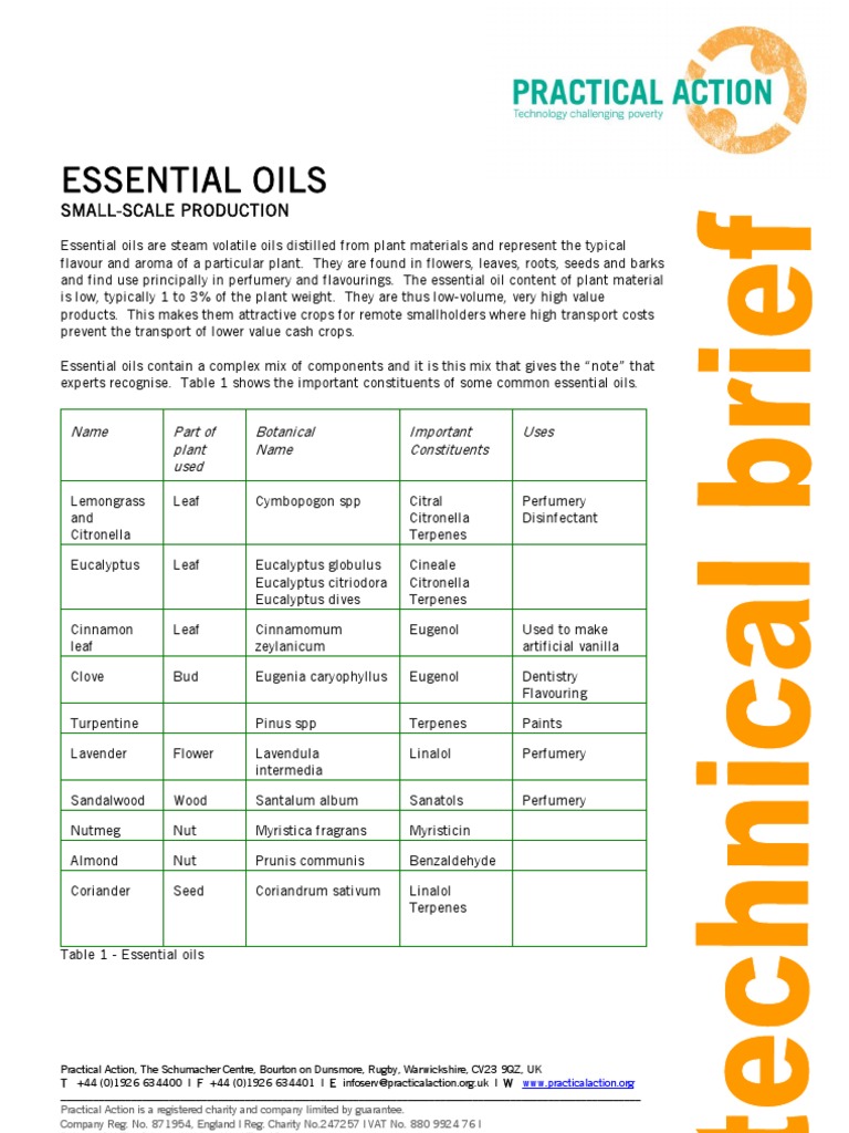 Essential Oils - Small-Scale Production | PDF | Steam | Distillation