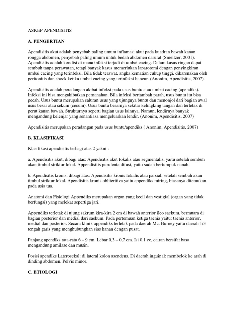 Askep Apendisitis | PDF
