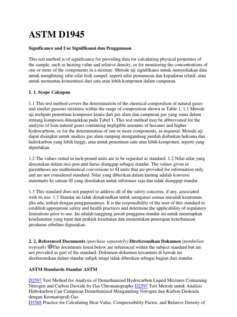 Astm d1945 | PDF | Kromatografi Gas | Propana