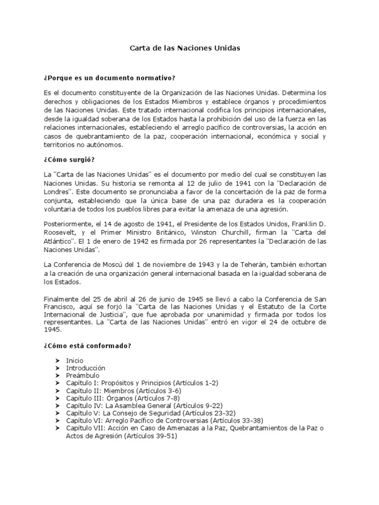 Carta De Las Naciones Unidas