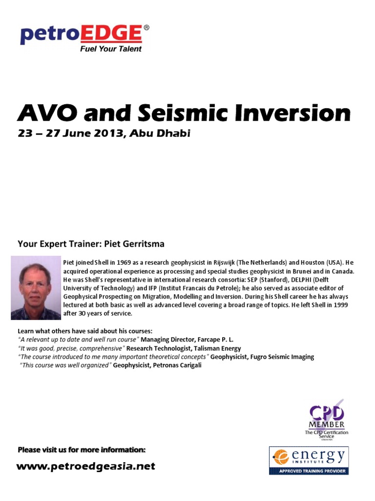 AVO and Seismic Inversion | Download Free PDF | Reflection Seismology ...