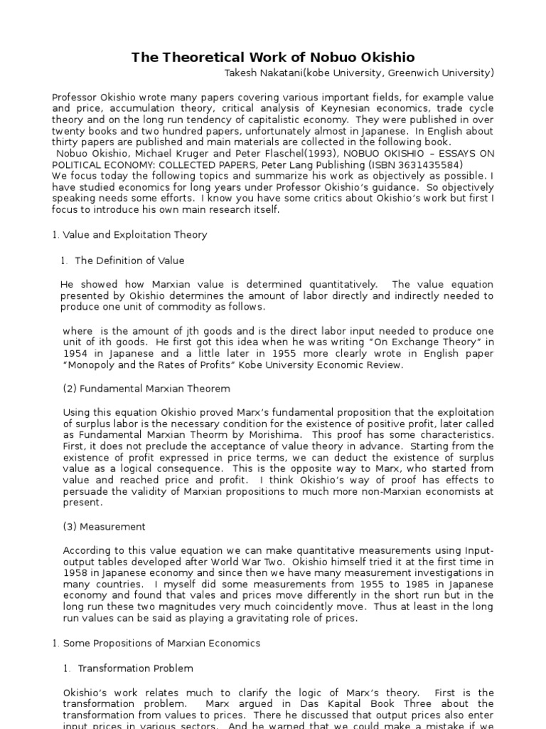 Ok Ishio | PDF | Economic Theories | Capitalism