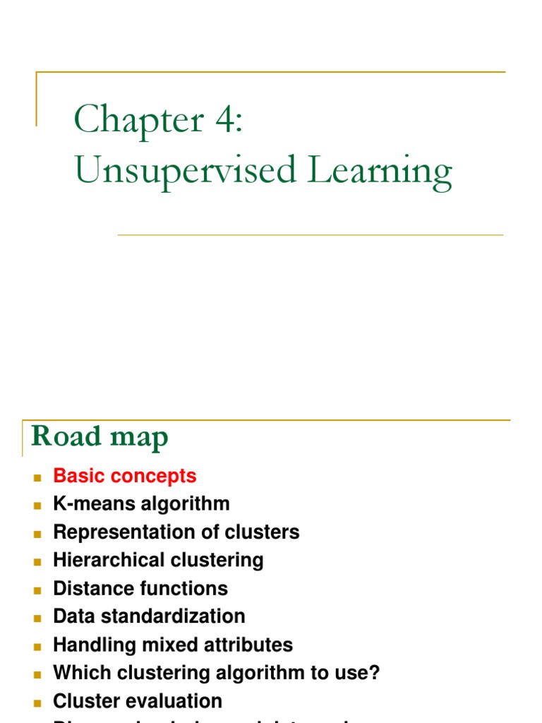 Unsupervised Learning Chapter Exploring Clustering Algorithms | PDF | Cluster Analysis ...