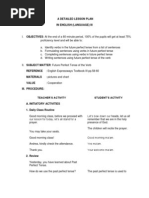 A Detailed Lesson Plan in English For Grade Four | PDF | Visual ...