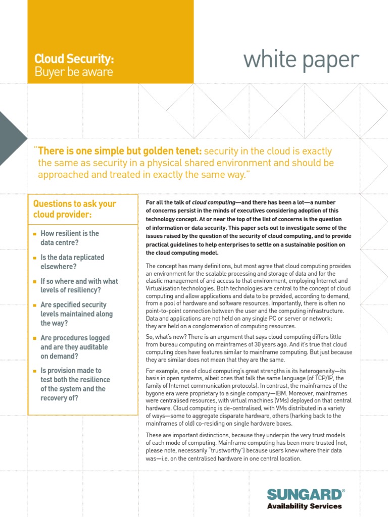 Cloud Security White Paper | PDF