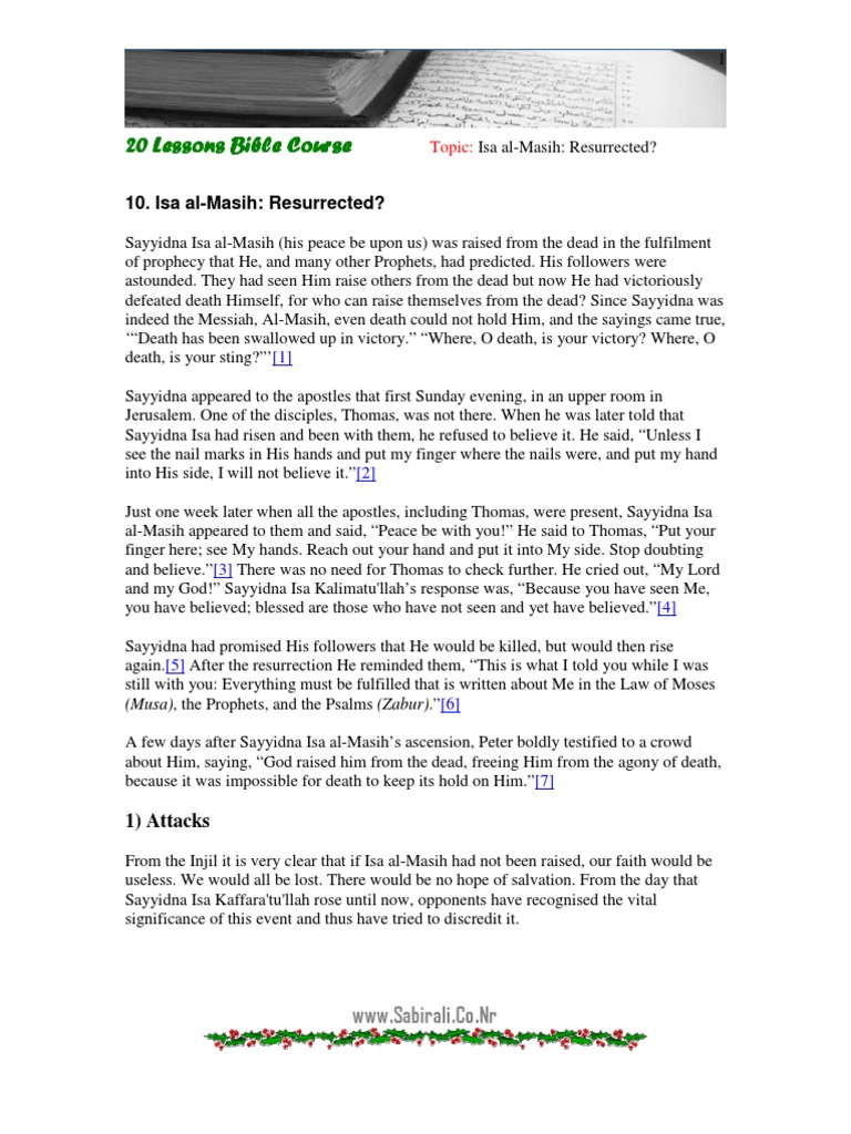 Isa al-Masih: Resurrection Explained | PDF