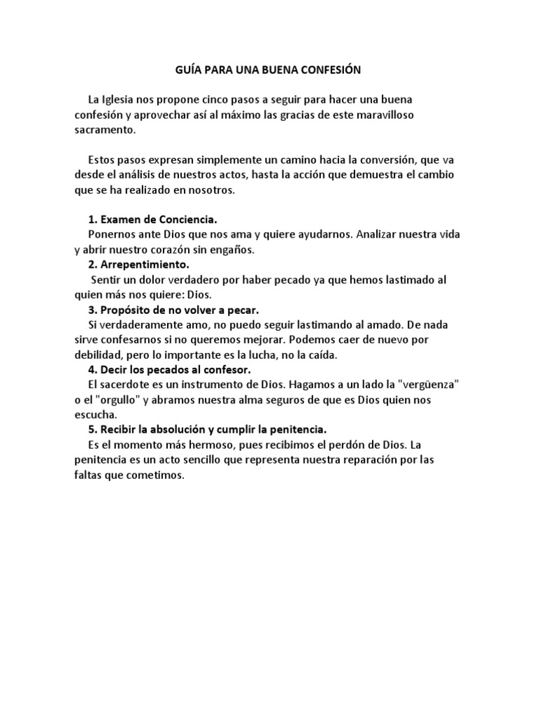 Guia para una buena Confesión