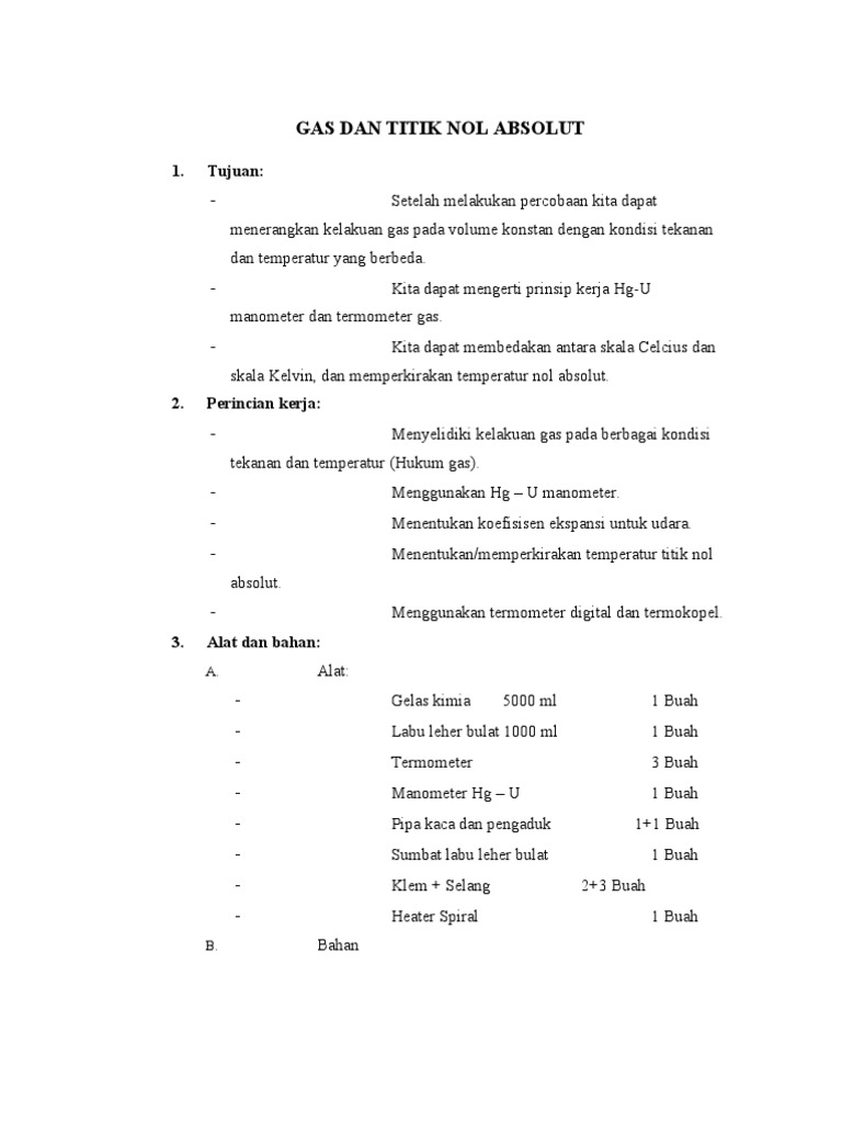 Gas & Titik Nol | PDF
