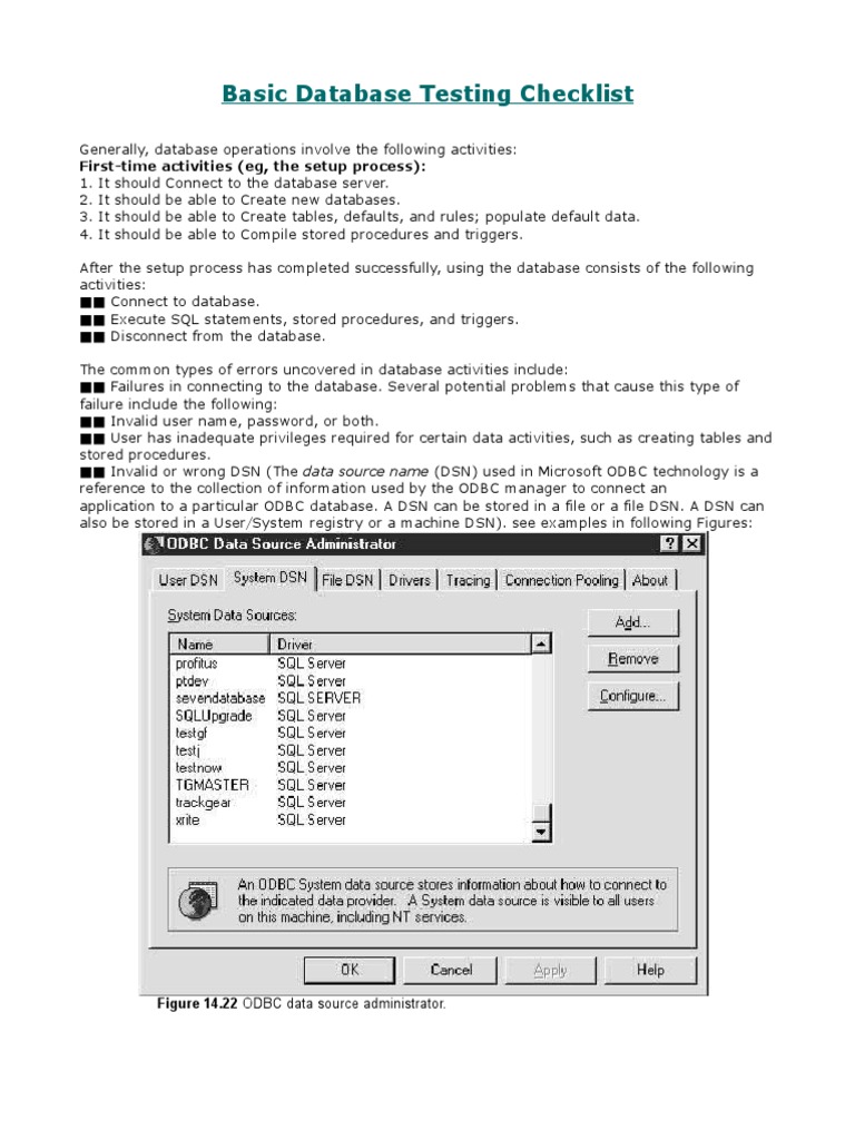 Database Testing Checklist Pdf Subroutine Databases
