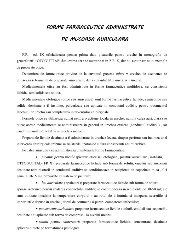 Forme Farmaceutice Proiect | PDF