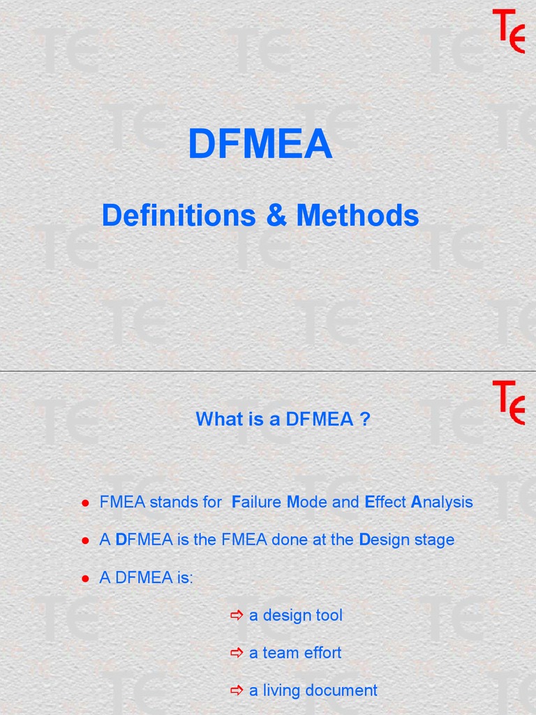 DFMEA Definition and Process Guide | PDF