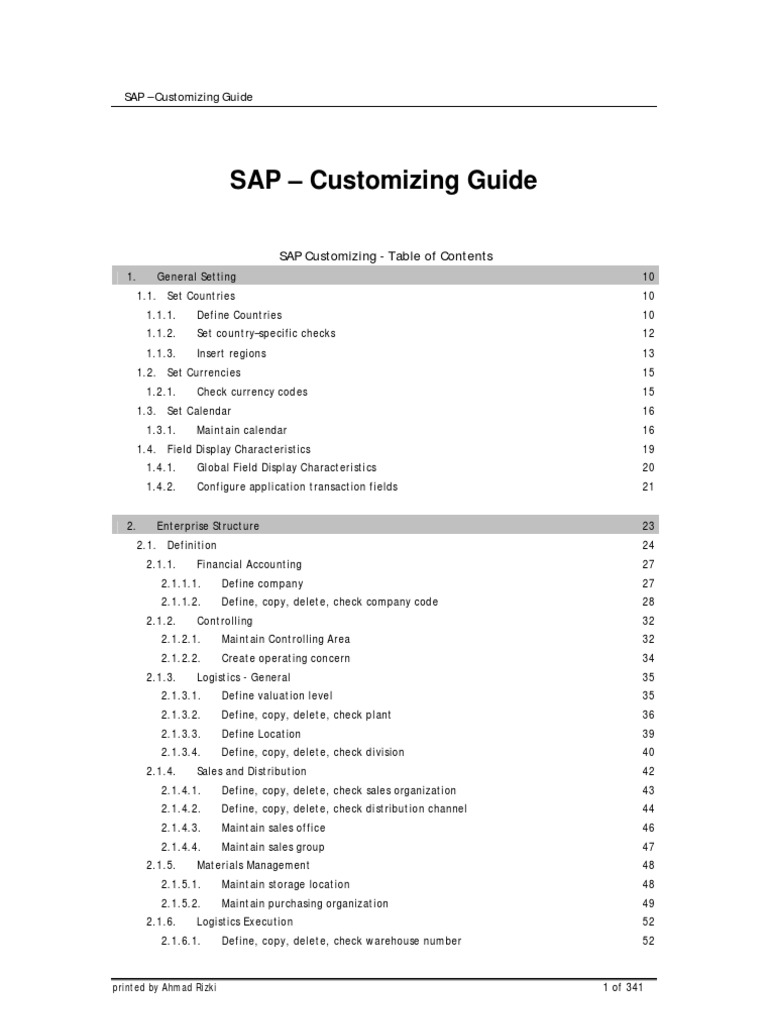 SAP Configuration Guide | PDF | Invoice | Receipt