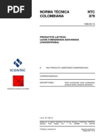 RTCA Leche Cruda | PDF | Leche | Alimentos