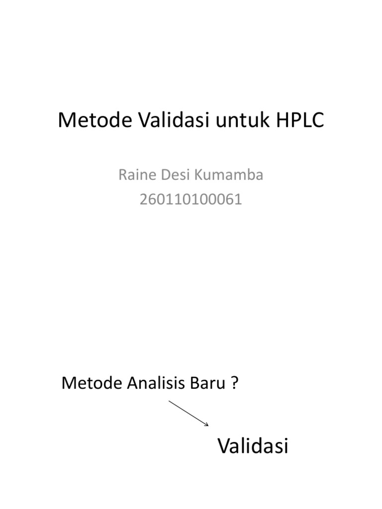 Metode Validasi Untuk HPLC | PDF