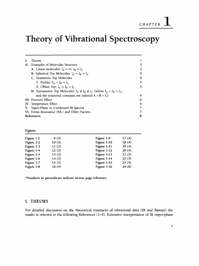 Chapter 1 - Theory of Vibrational Spectros | PDF