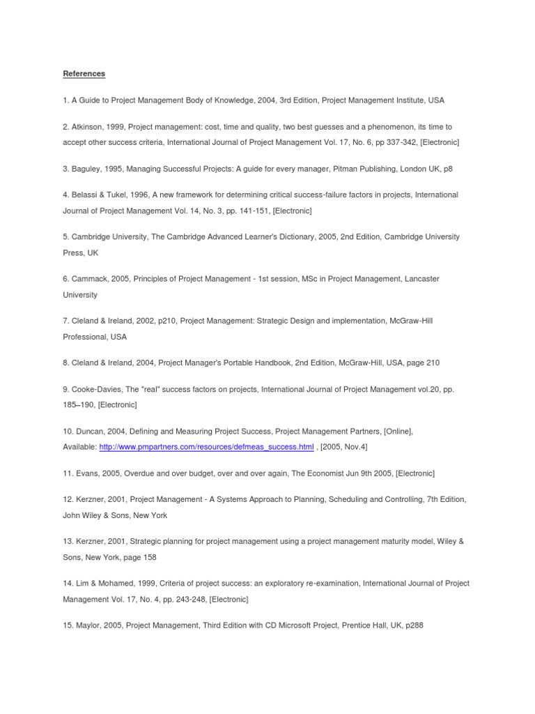 References | PDF | Project Management | Business
